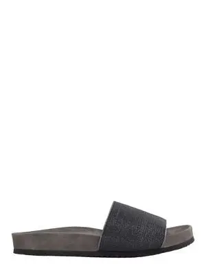BRUNELLO CUCINELLI Brunello Cucinelli Monili Embellished Leather Slides