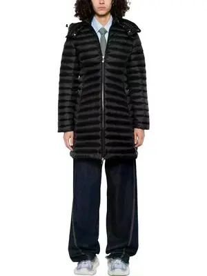 Moncler Igelong Quilted Down Coat With Drawstring Hood - Black
