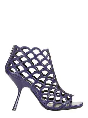 SERGIO ROSSI Leather Cage Sandals - Blue