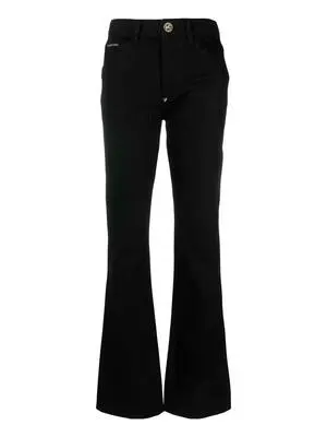 PHILIPP PLEIN Philipp Plein High-Waisted Skull Print Flare Jeans
