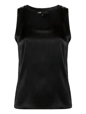 Maje Maje Silk Sleeveless Round Neck Vest Top Black