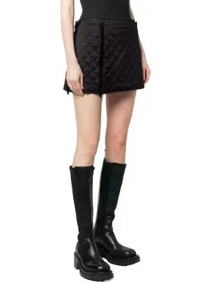 DURAZZI MILANO Quilted Wrap Mini Skirt - Black