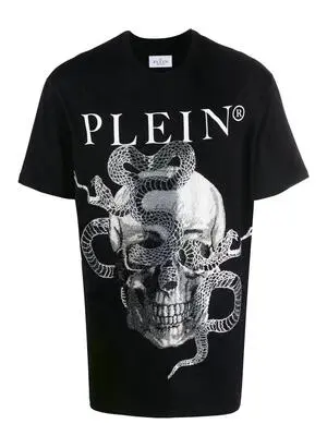 Philipp Plein Snake-print Round-neck T-shirt - Black