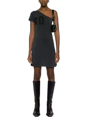 COURREGES Number-print Mini Dress - Grey