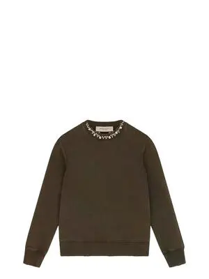 GOLDEN GOOSE Embellished Cotton Sweatshirt - Grey