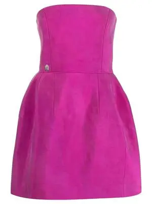 Philipp Plein Strapless Silk Mini Dress - Pink