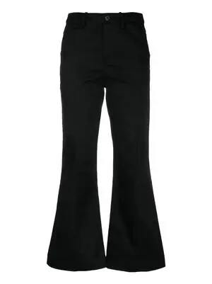 Proenza Schouler White Label Cropped Flared Trousers - Black