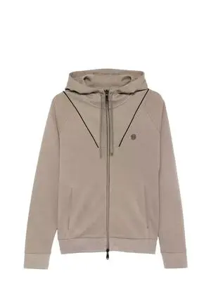 BOSS Double B-monogram Zip-up Hoodie - Grey