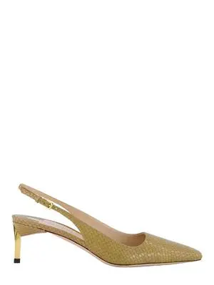 TOM FORD TOM FORD Snake-Embossed Slingback Pumps