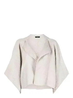 Voz Cropped Wide-sleeve Bolero - Grey