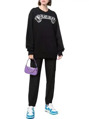 Philipp Plein Cotton Logo Print Sweatshirt - Black