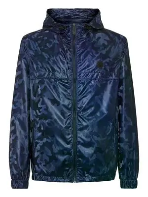 Philipp Plein Camouflage-print Hooded Windbreaker - Blue