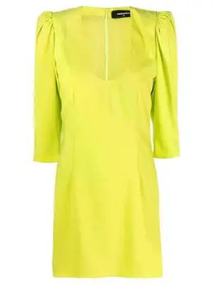 Dsquared2 Puff-sleeve Mini Dress - Green