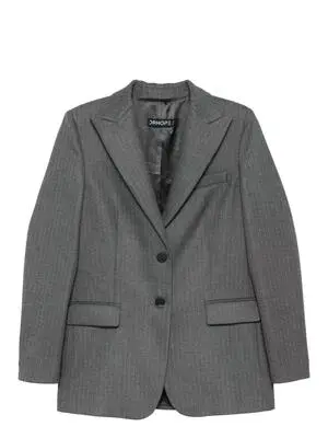 DRHOPE Pinstriped Twill Blazer - Grey