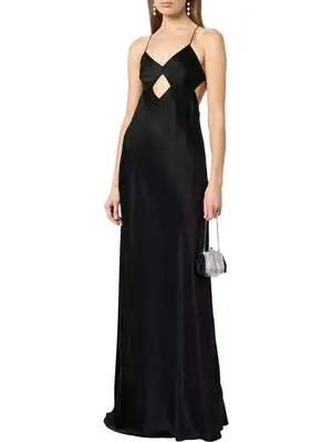 Michelle Mason Michelle Mason Black Silk Cut-Out Detail Gown Black