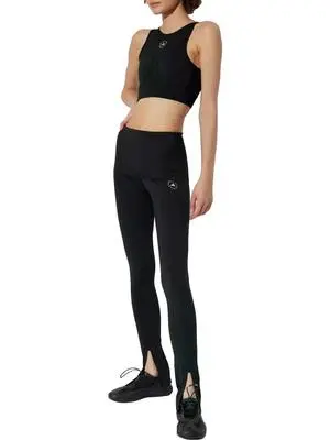 Adidas By Stella McCartney Logo-print High-waisted Leggings - Black