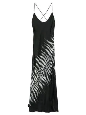 Roberto Cavalli Tiger Print Maxi Dress - Black