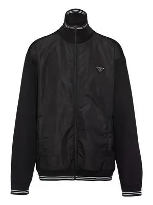Prada Panelled Bomber Jacket - Black