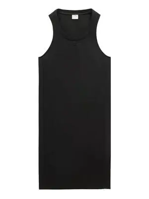 COURREGES Logo-appliqué Twill Midi Dress - Black