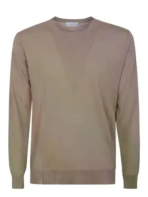 BALLANTYNE Ballantyne Crew Neck Fine Knit Sweatshirt Neutrals