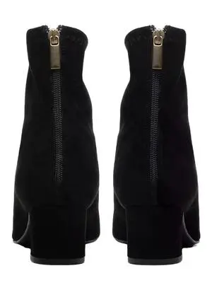 POCHE PARIS Suede Ankle Boots - Black