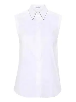 BRUNELLO CUCINELLI Brunello Cucinelli Sleeveless Shirt With Beaded Trim