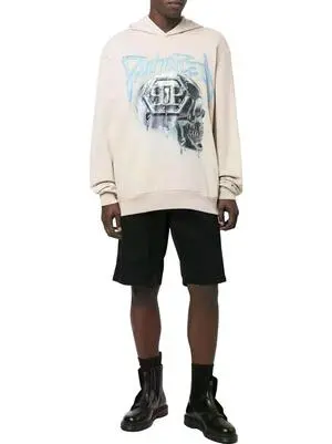 Philipp Plein Skull Print Long-sleeve Hoodie - Neutrals