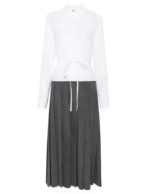 Fabiana Filippi Cotton And Virgin Wool Blend Midi Shirt Dress - Grey