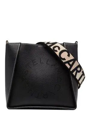 Stella McCartney Logo Perforated Cross Body Bag - Black