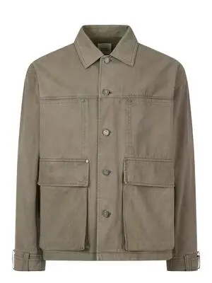 STUDIO TOMBOY Denim Shirt Jacket With Front Button Fastening And Chest Pockets - Neutrals