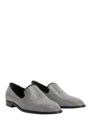 GIUSEPPE ZANOTTI Jareth Disco Crystal-embellished Loafers - Silver