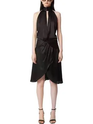Nina Ricci Halterneck Ruched Dress - Black