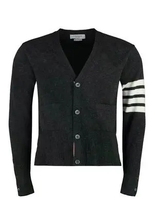 Thom Browne 4-bar Cashmere Cardigan - Grey