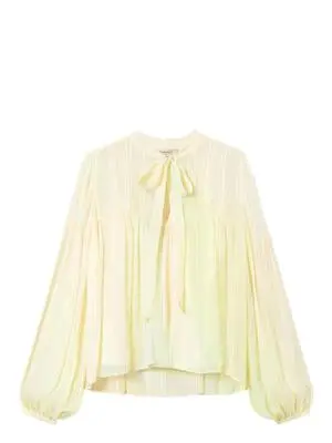 TWINSET Jacquard Blouse With Pussy-bow Collar - Neutrals
