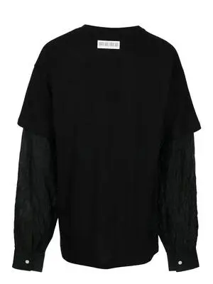 MOSTLY HEARD RARELY SEEN Crinkle Layered Long-sleeve T-shirt - Black