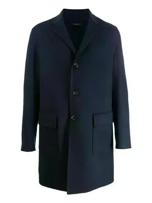 Colombo Notched-collar Single-breasted Wool Coat - Blue