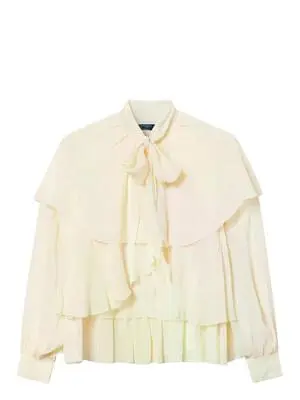 TWINSET Layered Halterneck Blouse With Tie Fastening - Neutrals
