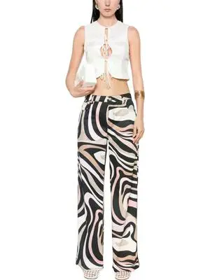 Emilio Pucci Marmo-print Straight-leg Trousers - Black