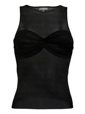 REFORMATION Sheer Knit Top - Black