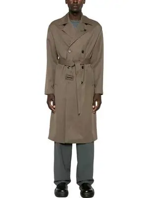 LARDINI Brooch Detail Coat - Brown