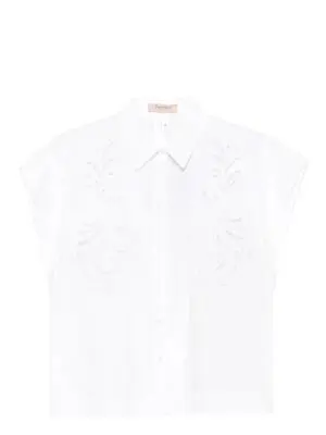 TWINSET Embroidered Cotton Shirt - White
