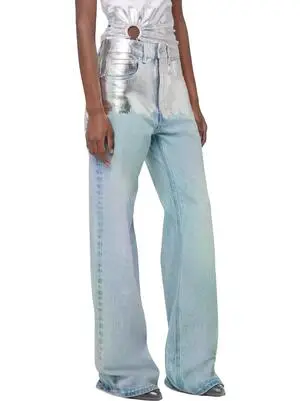 Rabanne Metallic Detailing Jeans - Blue
