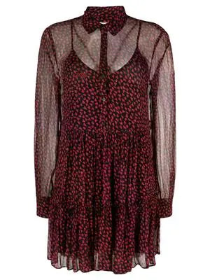 Zadig&Voltaire Razyel Crush-pattern Crepe Mini Dress - Black