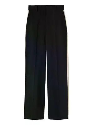 Palm Angels Straight Trousers With Side Stripe Detail - Black