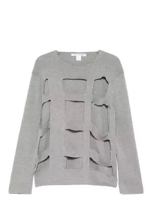 Comme Des Garçons Cut-out Crew Neck Sweater - Grey