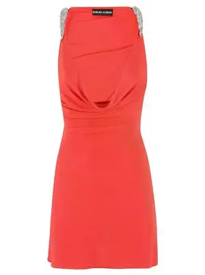 David Koma Cowl Neck Mini Dress - Orange