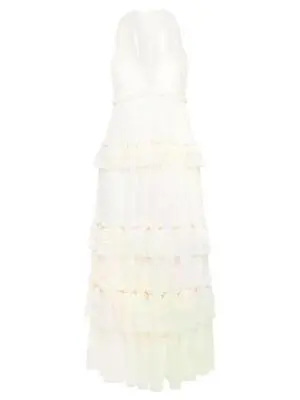 Philosophy Di Lorenzo Serafini V-neck Lace Midi Dress - Neutrals
