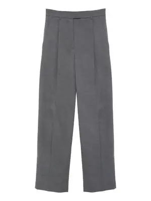 BLANCA VITA Pleated Wool Blend Trousers - Grey