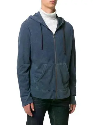JAMES PERSE Cotton Zip-up Hoodie - Blue