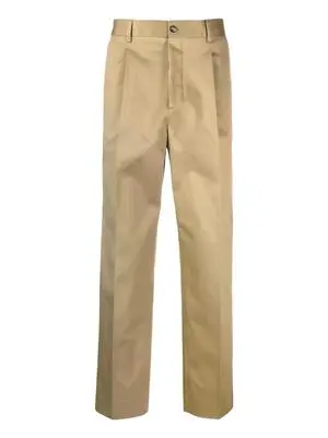 DELL'OGLIO Straight-leg Tailored Trousers - Neutrals